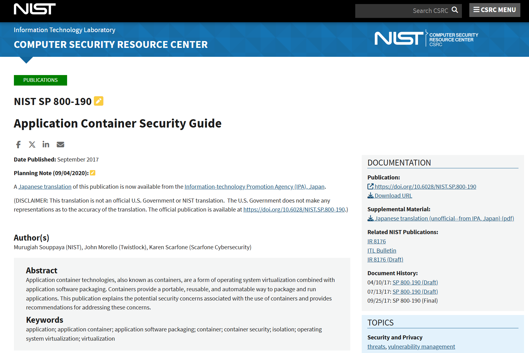 NIST SP 800-190 and OpenShift